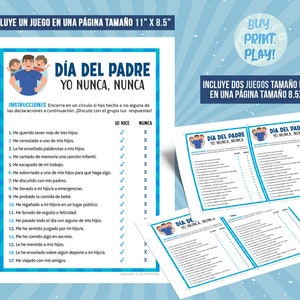Fathers Day Never Have I Ever in Spanish Games for Adults Juegos Del ...