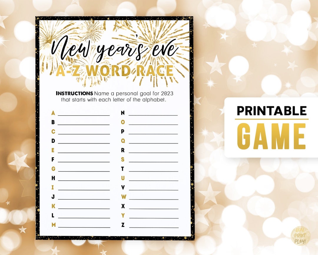 New Years AZ Word Race Games for Kids & Adults 2023 New - Etsy UK