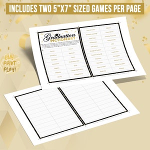 36 Graduation Pictionary Prompts | Printable Games for High School ...
