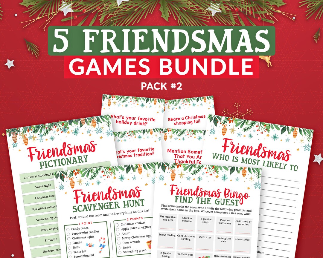Friendsmas Games Bundle | Christmas Party Group Activities | Printable ...