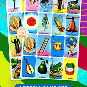 10 Mexican Loteria Game Cards | Tarjetas De Lotería Mexicana | Hispanic ...