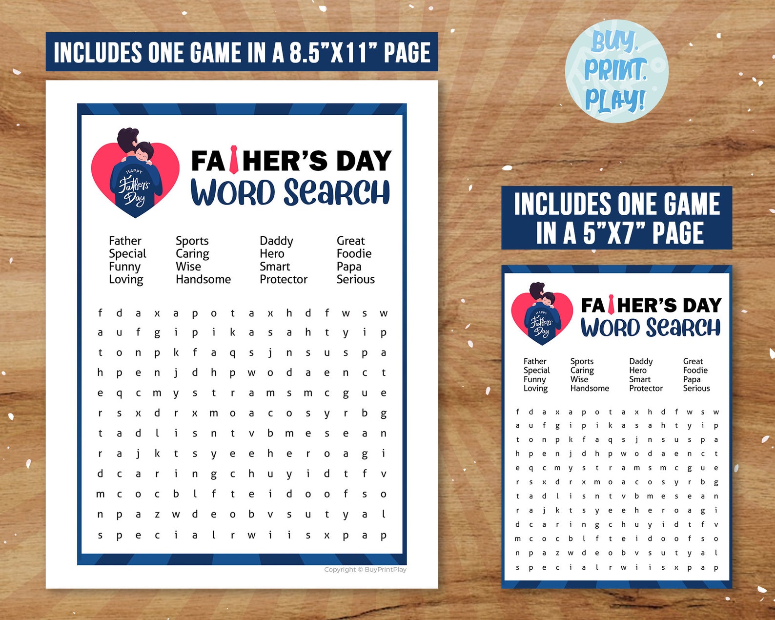 Fathers Day Word Search Printable Games for Kids & Teens - Etsy