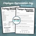 Employee Appreciation Day Printable Worksheets Employee - Etsy