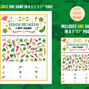 Cinco De Mayo I Spy | Printable Games for Kids | Mexican Fiesta School ...