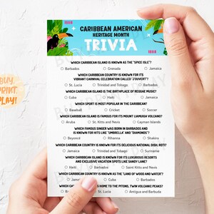Caribbean Heritage Month Trivia Game | American History Educational ...