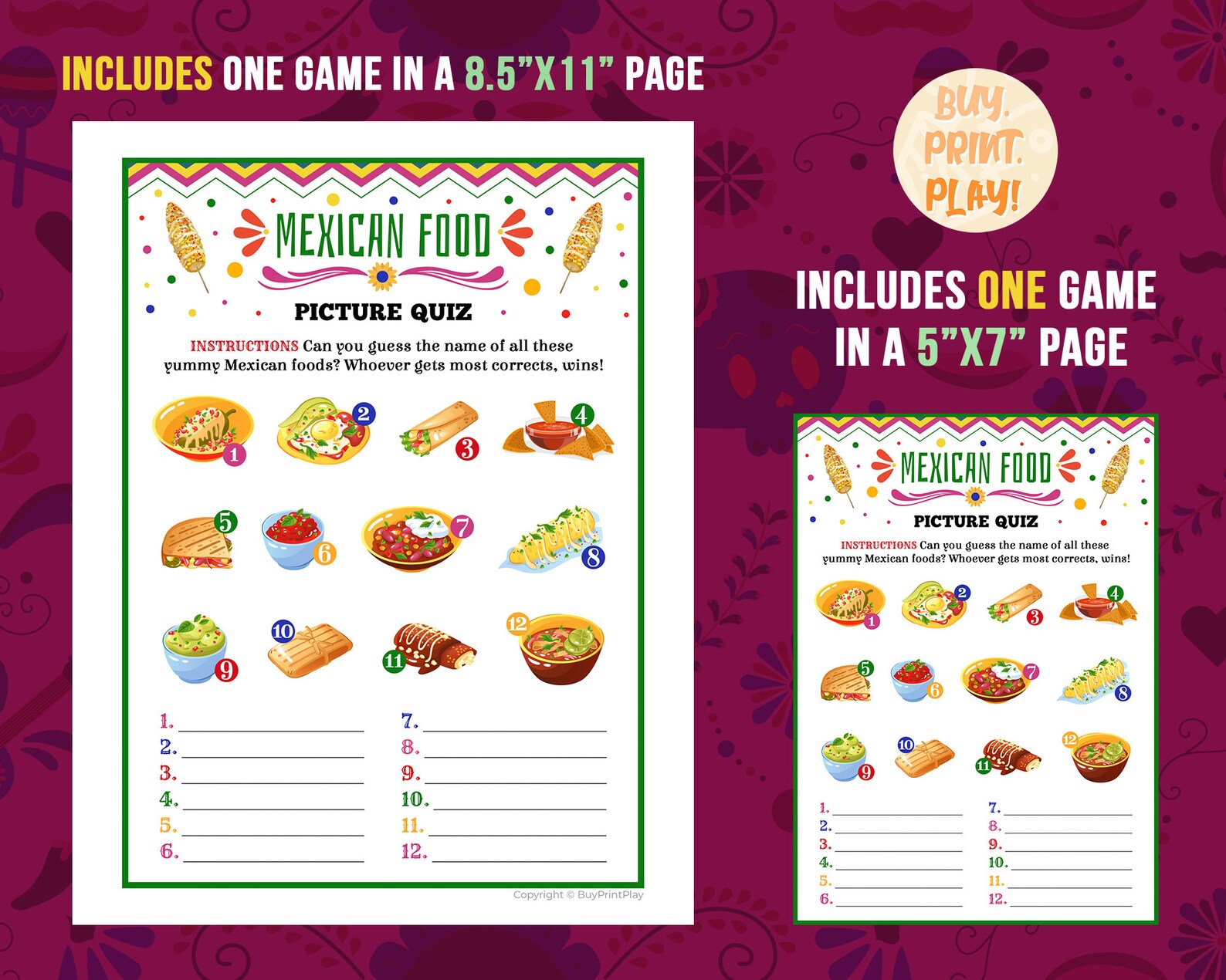 Cinco De Mayo Mexican Food Trivia Cinco De Mayo Printable - Etsy