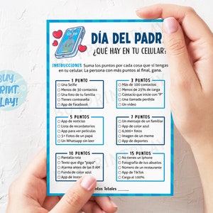 Fathers Day Game in Spanish - Whats on Your Phone? | Juegos Del Dia Del ...
