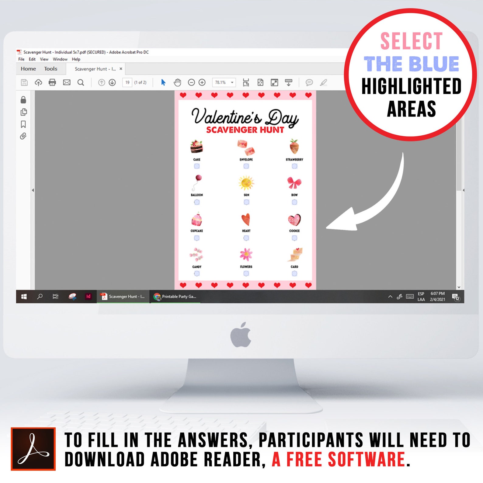 Valentines Scavenger Hunt for Kids Printable Game Zoom - Etsy