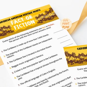 Caribbean Heritage Month Fact or Fiction Trivia | History Activity True ...