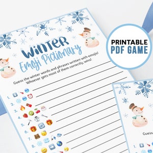 Winter Emoji Pictionary Trivia Game | Fun Wintertime Emoji Quiz | Cold ...