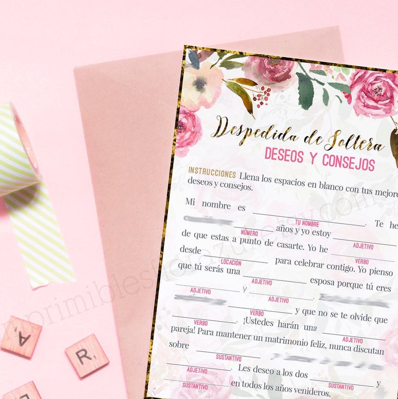Bridal Shower Games in Spanish Juegos Despedida De Soltera | Etsy