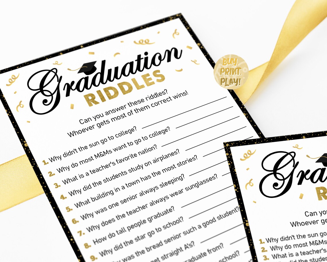 Graduation Riddles Game Class of 2023 Grad Party Printable - Etsy