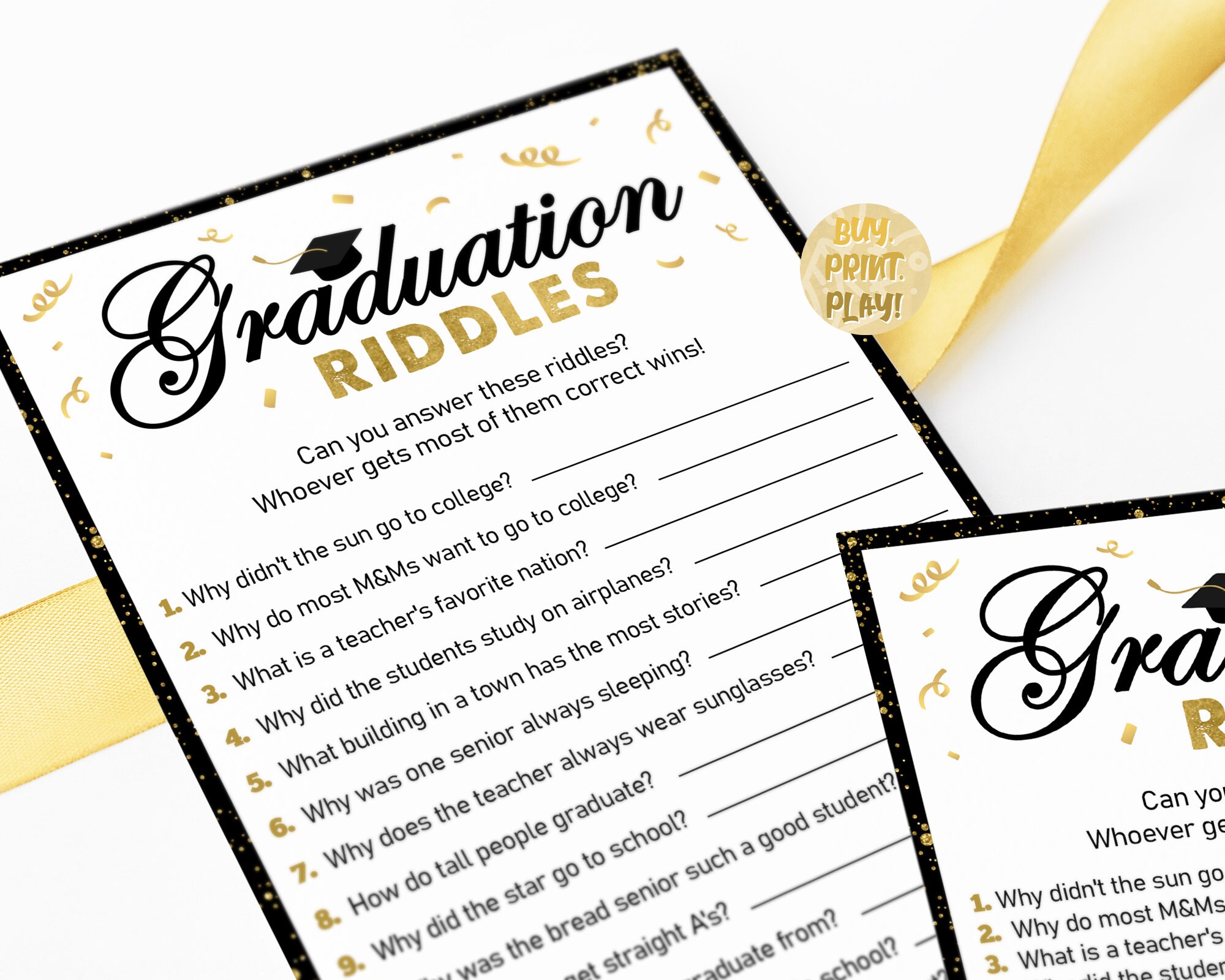 Graduation Riddles Game Class of 2023 Grad Party Printable - Etsy