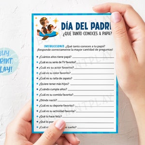 Fathers Day Game in Spanish - Who Knows Dad Best? | Juegos Del Dia Del ...