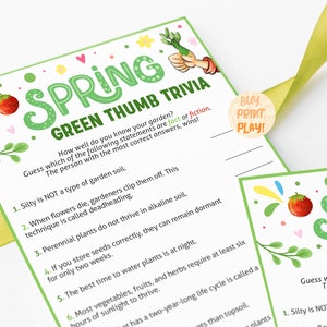 Green Thumb Trivia Game | Gardening Quiz | Spring Fact or Fiction ...
