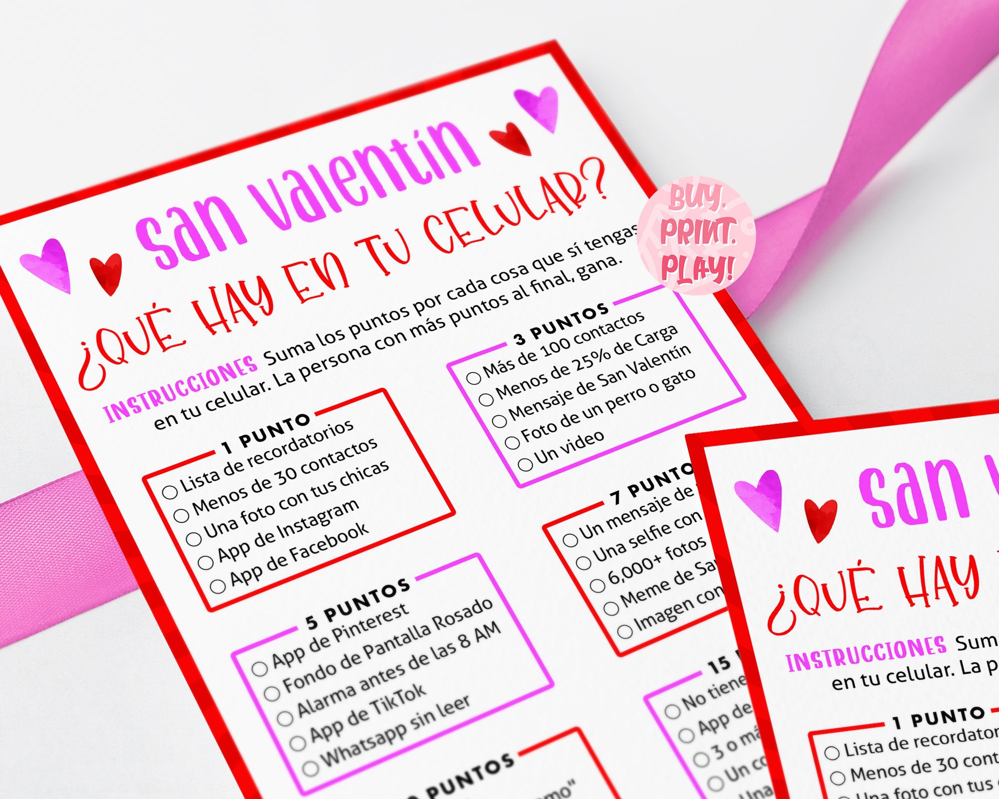Spanish Valentines Day Whats on Your Phone Games for Adults | Etsy
