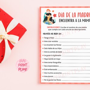 Spanish Mothers Day Find the Guest Mom | Printable Games for Adults ...