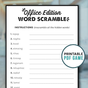 Word Scramble - Office Party Games | Work Ice Breaker & Team Building ...