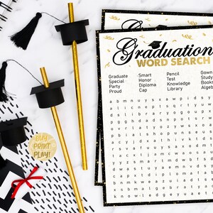 Graduation Word Search | Party Printable Games | Class of 2023 High ...