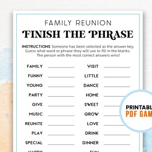 5 Family Reunion Games Bundle | Family Gathering Activities for Kids ...