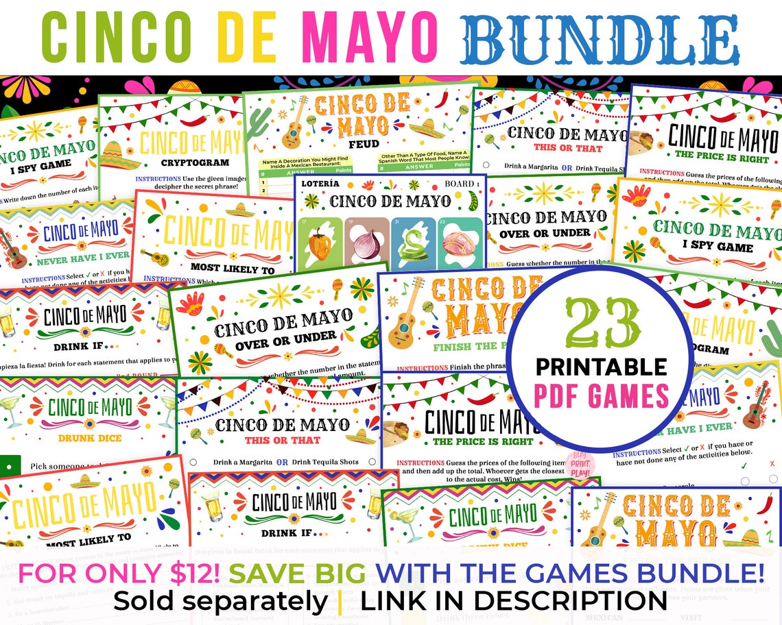 Cinco De Mayo Taco Trivia Mexican Fiesta Printable Games - Etsy