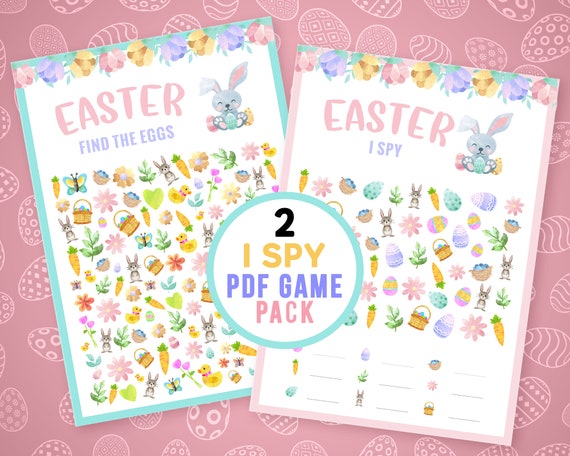 Cute Easter Games I Spy Printable Egg Hunt I Spy Easter | Etsy