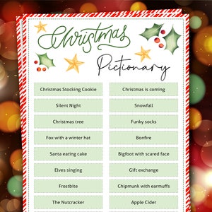 Fun Christmas Games Pictionary | Party Printable for Adults & Kids ...