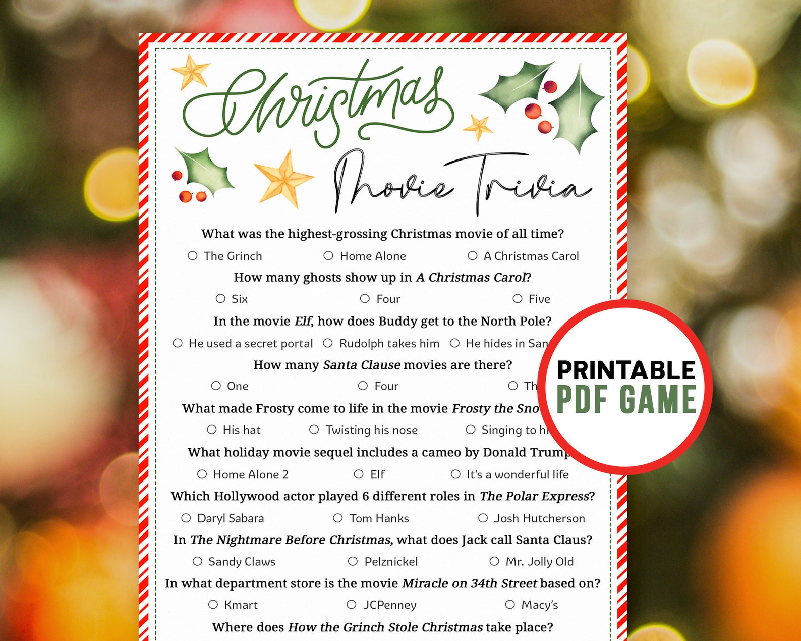 5 Christmas Trivia Games Bundle Party Games for Adults - Etsy