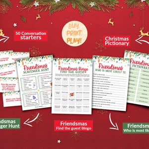 Friendsmas Games Bundle | Christmas Party Group Activities | Printable ...