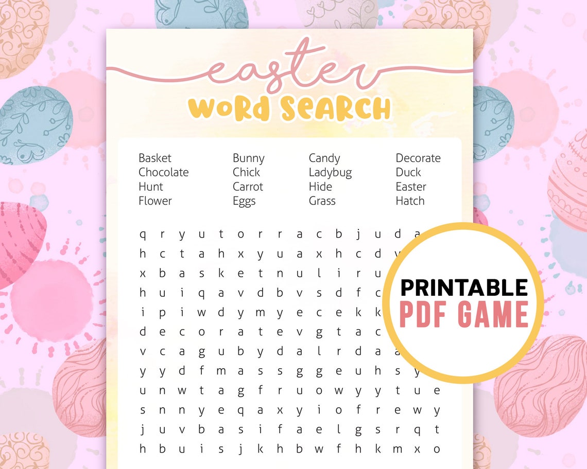 Fun Easter Word Search Easter Printable Party Games Easter | Etsy