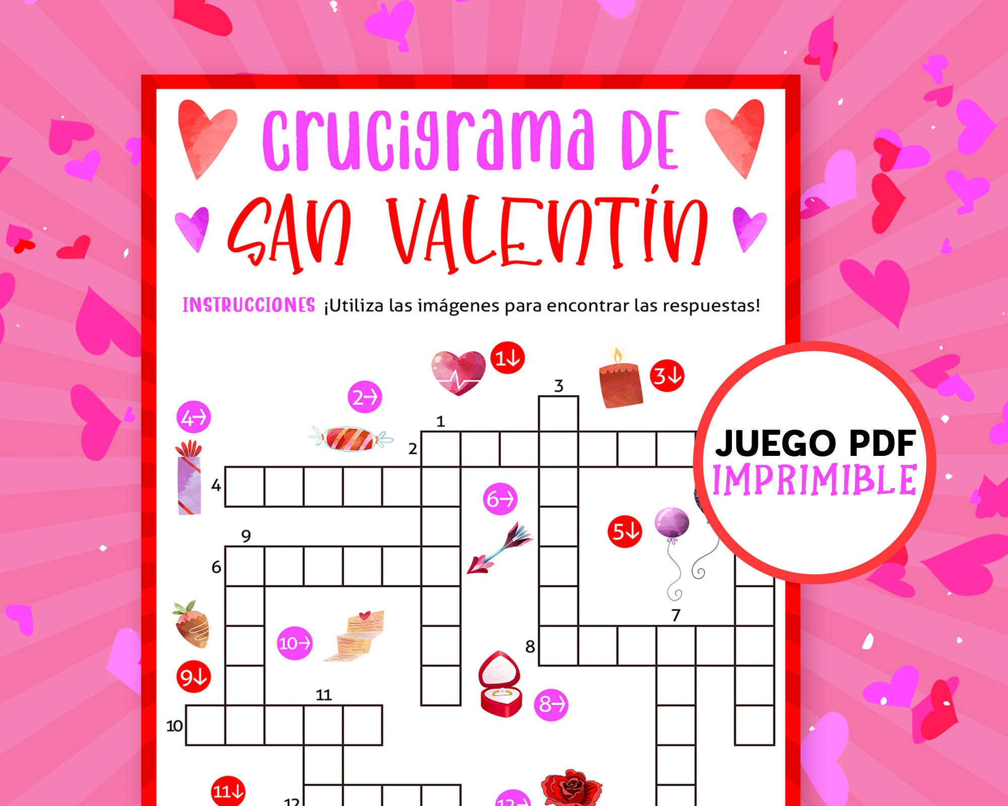 Pack De Juegos De San Valentin Para Niños Spanish Valentines - Etsy