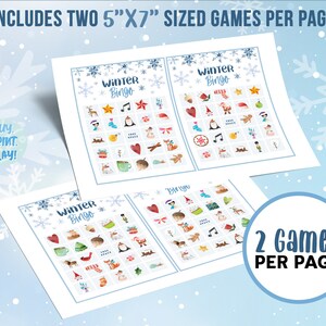30 Winter Bingo Game Cards Winter Games for Kids - Etsy