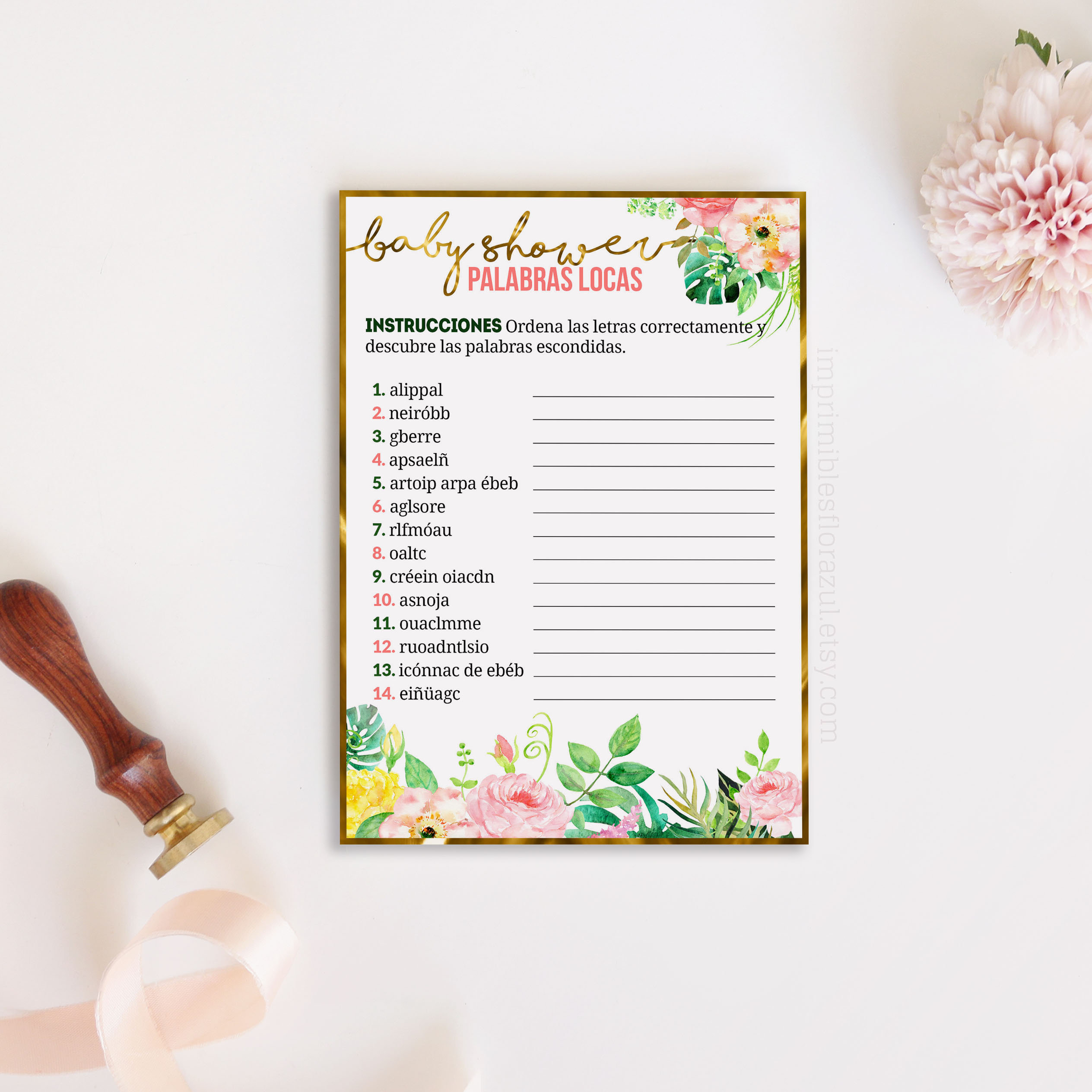 Baby Shower Games in Spanish Printable Games for Baby Shower - Etsy