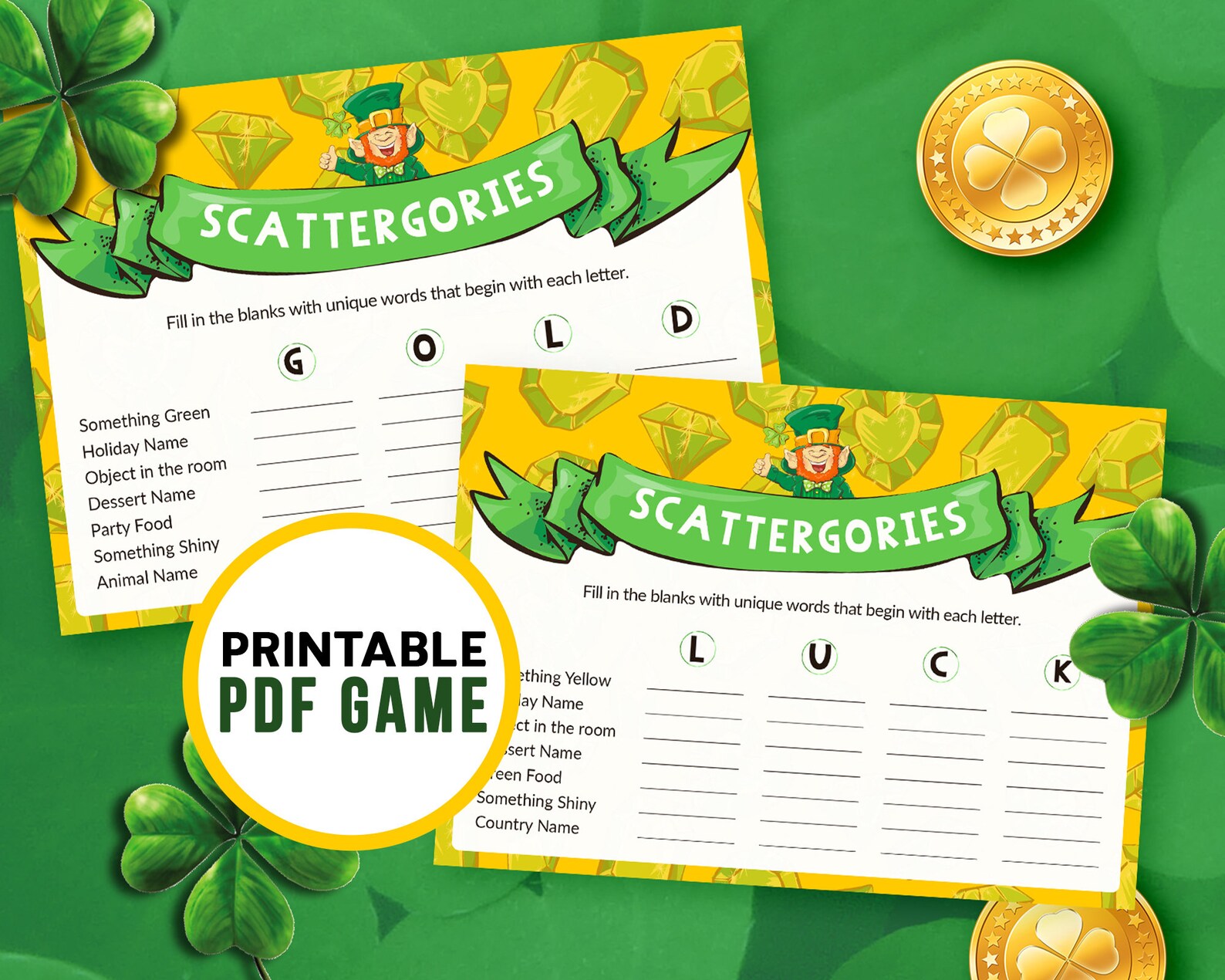 St Patricks Day Games Bundle for Kids Fun St Paddys - Etsy