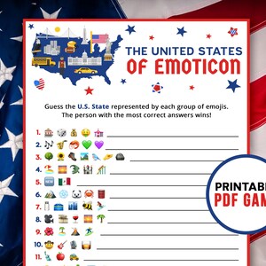 4th of July Emoji Pictionary Games Bundle | Emoji Quiz for US ...