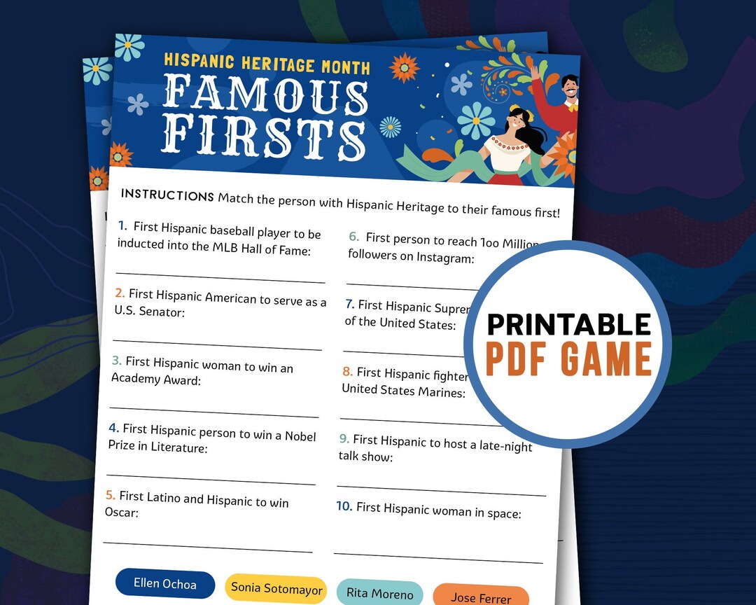 Hispanic Heritage Month Famous Firsts Trivia | Latin American ...