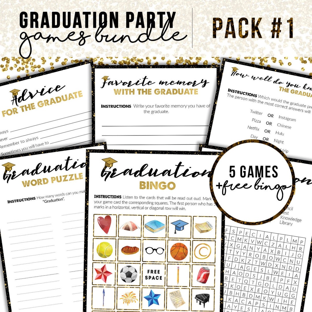 Printable Graduation Games Bundle | Class of 2023 Party Activities ...
