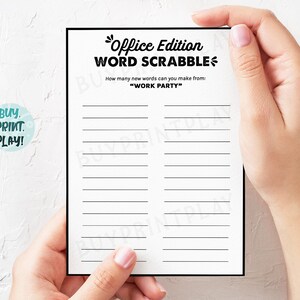 Printable Office Party Game - Word Anagram | Team Building & Ice ...