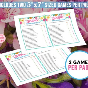 Spring Never Have I Ever | Springtime Ever or Never | Printable Games ...