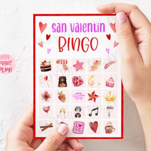 Valentines Day Bingo in Spanish | Games for Kids and Adults | Bingo De ...