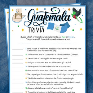 Guatemala Fact or Fiction Trivia | Hispanic Heritage Month | Central ...