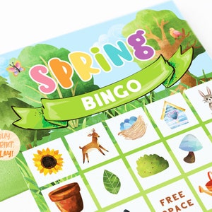 Fun Spring Kids Bingo Game Springtime Printable Picture - Etsy