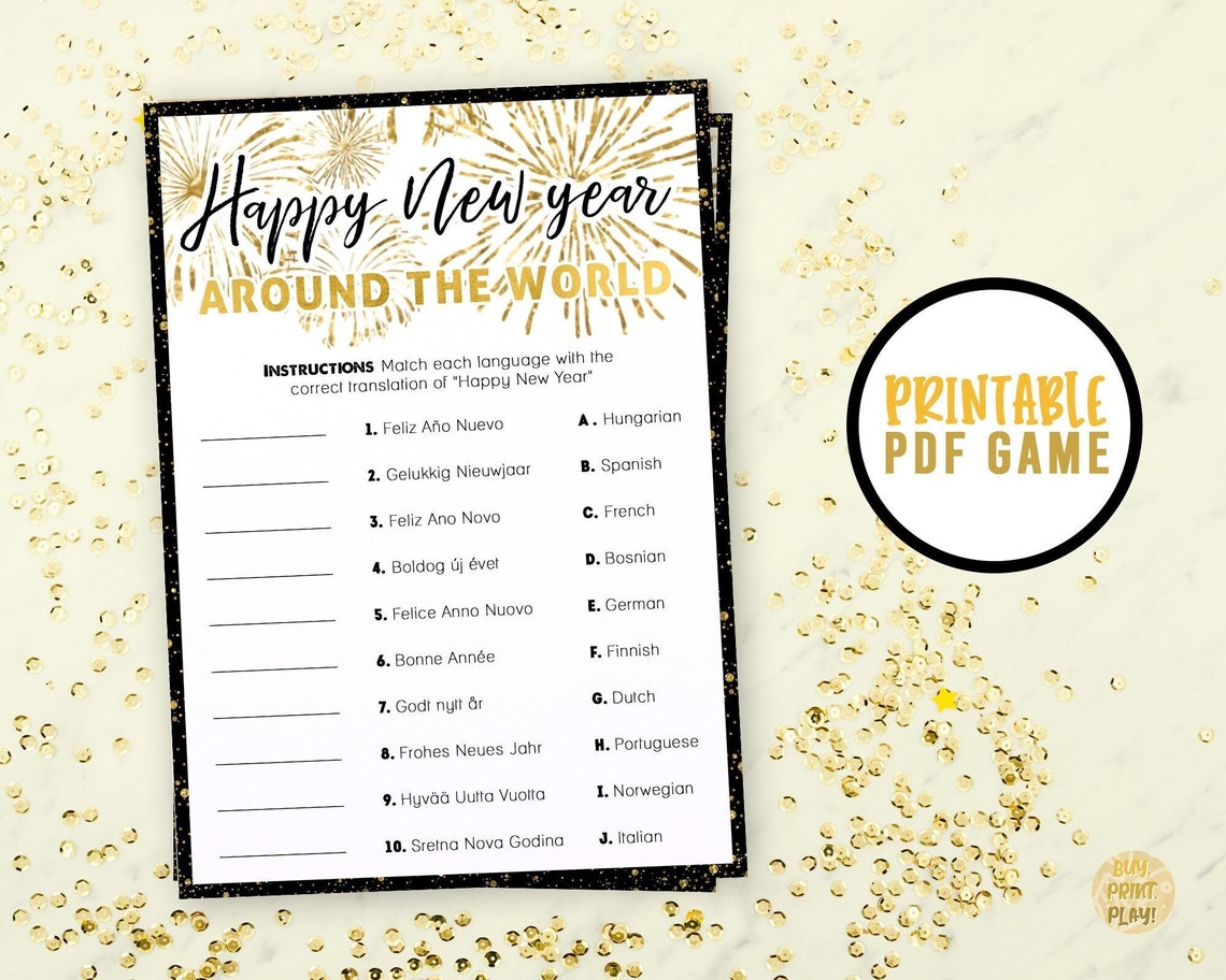 Happy New Year Around the World Trivia Game 2022 New Years - Etsy UK