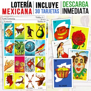 30 Printable Mexican Loteria Cards | Tarjetas De Loteria Mexicana ...