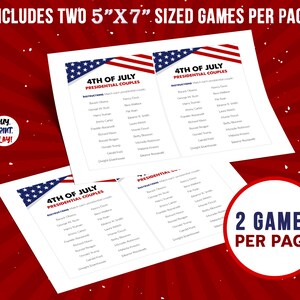 4th of July Trivia Game - Presidential Couples | US Independence Day ...