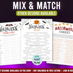 Halloween Games Charades Printable Party Activities for Kids & Adults ...