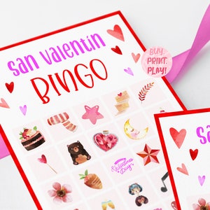 Valentines Day Bingo in Spanish | Games for Kids and Adults | Bingo De ...