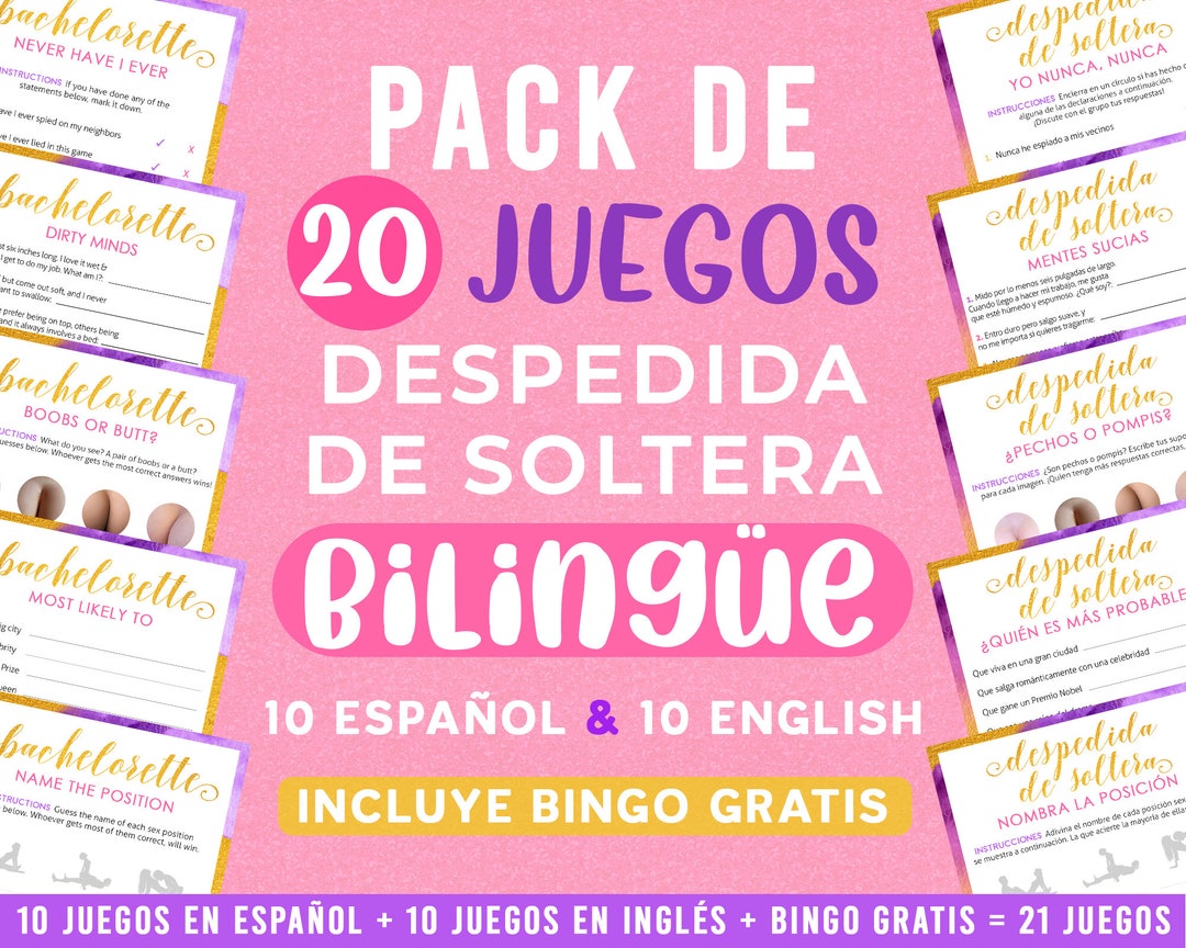 Juegos Despedida De Soltera | English & Spanish Dirty Bridal Shower ...