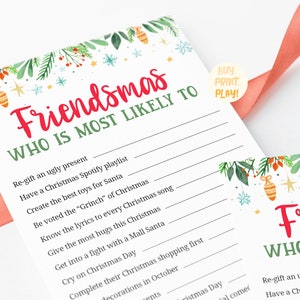 Friendsmas Who is Most Likely to | Christmas Games for Adults | Xmas ...