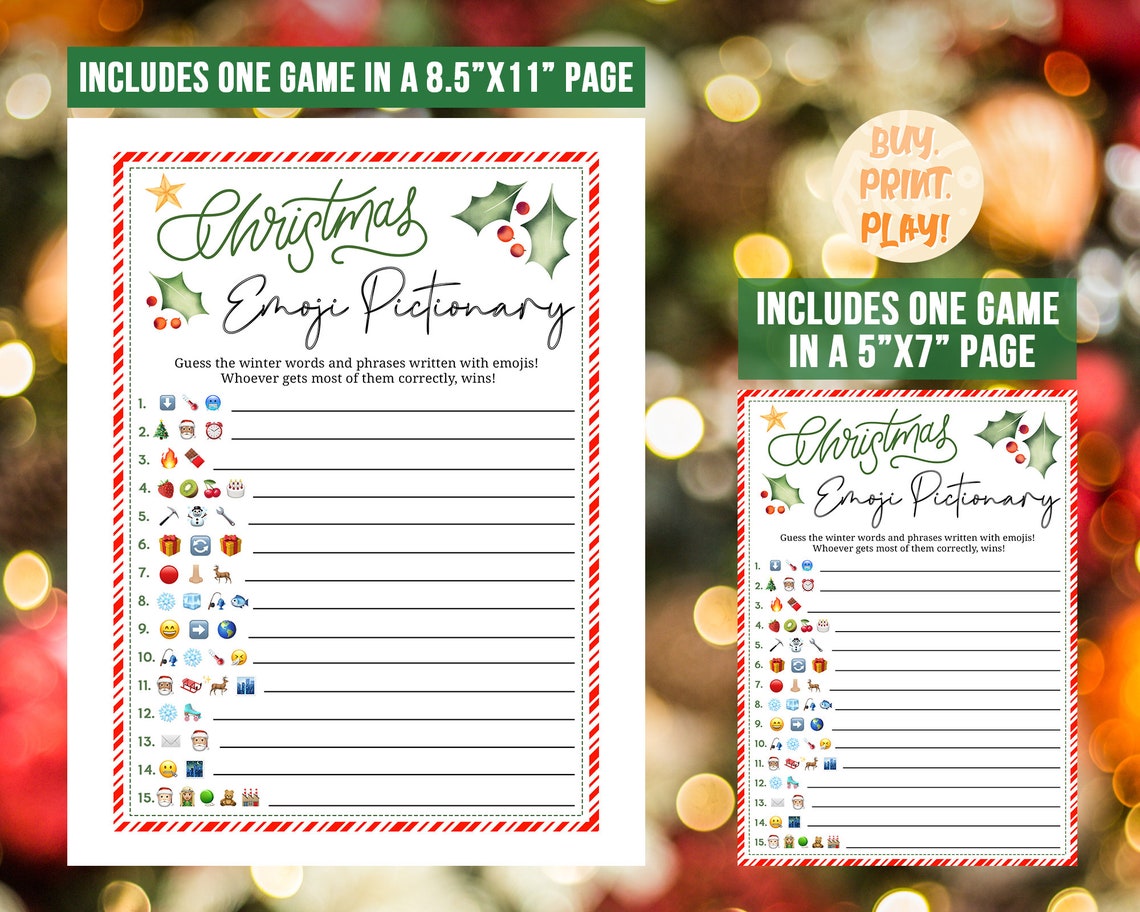 Christmas Emoji Pictionary Games Bundle Emoji Quiz Game for - Etsy
